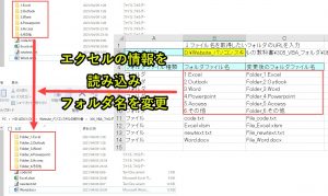 VBAでフォルダ内のフォルダ名・ファイル名を一括変更(まとめて変換)